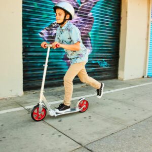 Razor A5 Lux Kick Scooter for Kids Ages 8+ - 8" Urethane Wheels, Anodized Finish Featuring Bold Colors and Graphics, for Riders up to 220 lbs