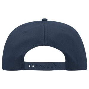 OTTO SNAP Cotton Twill Round Flat Visor 6 Panel Pro Style Snapback Hat - Navy