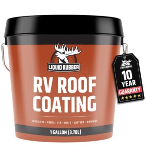 liquid rubber rv roof coating - solar reflective sealant, trailer and camper roof repair, waterproof, easy to apply, brilliant white,1 gallon