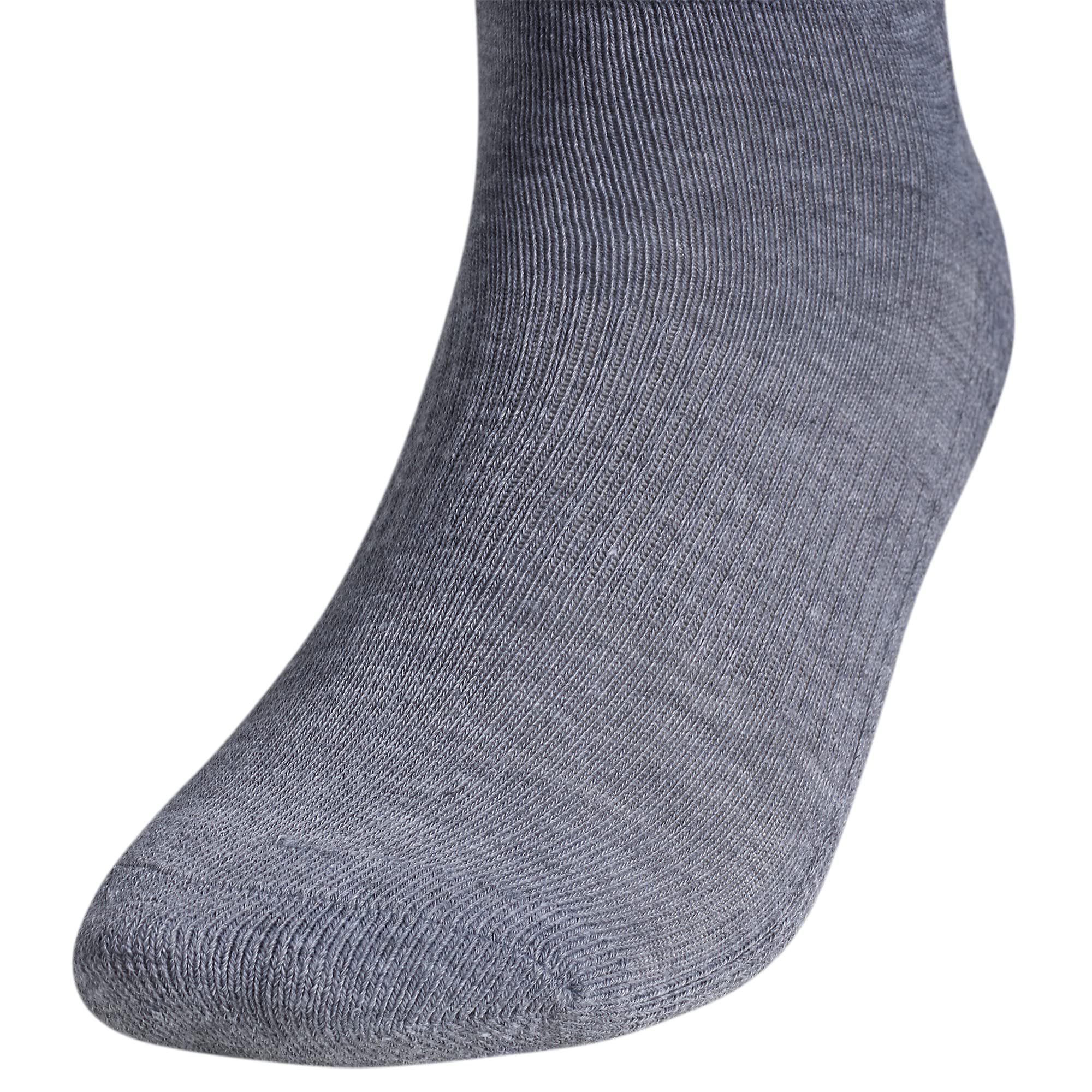 adidas Men's Athletic Cushioned Low Cut Socks with Arch Compression for a Secure fit (6-Pair), Heather Grey/Black, L