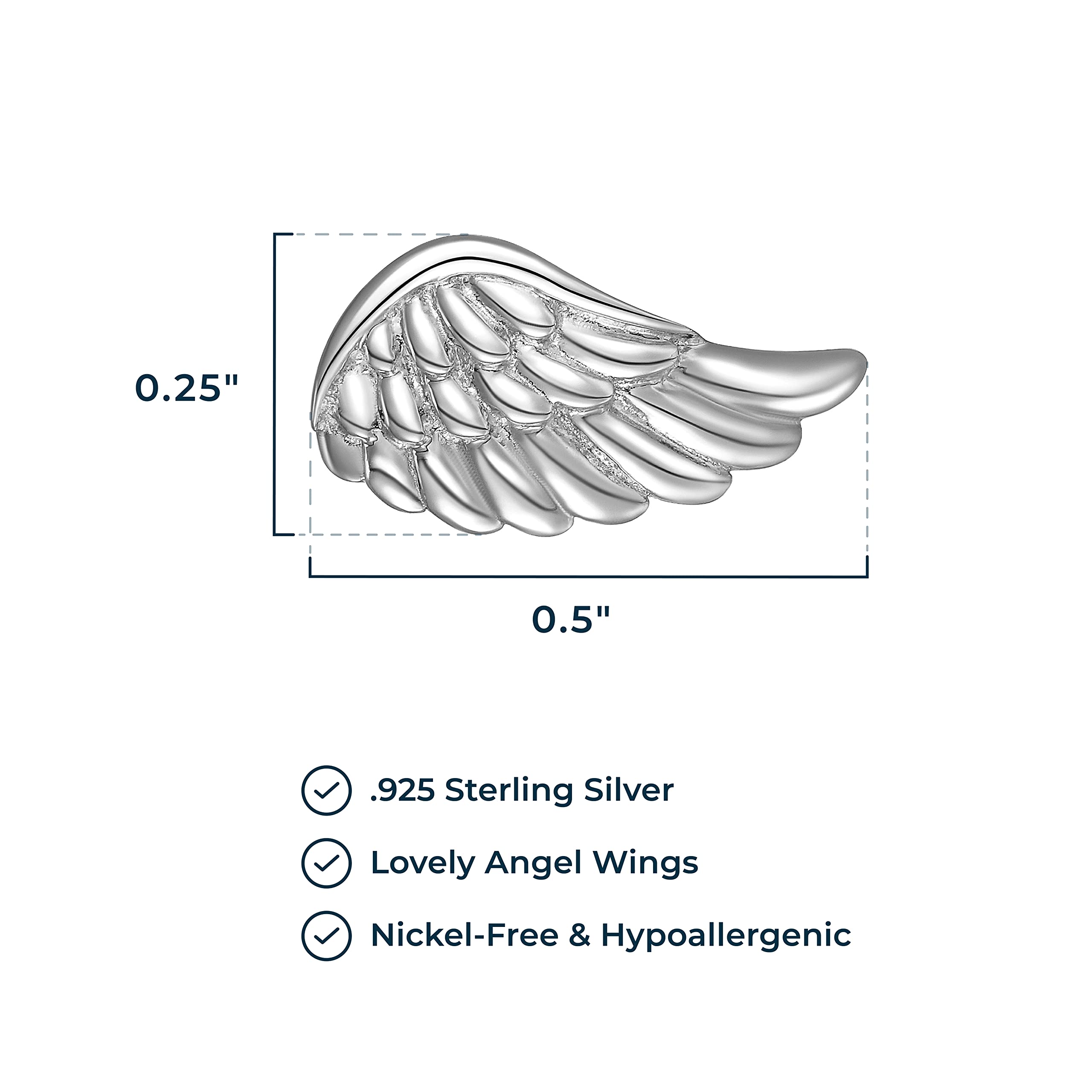 MORGAN & PAIGE Sterling Silver Angel Wing Stud Earrings