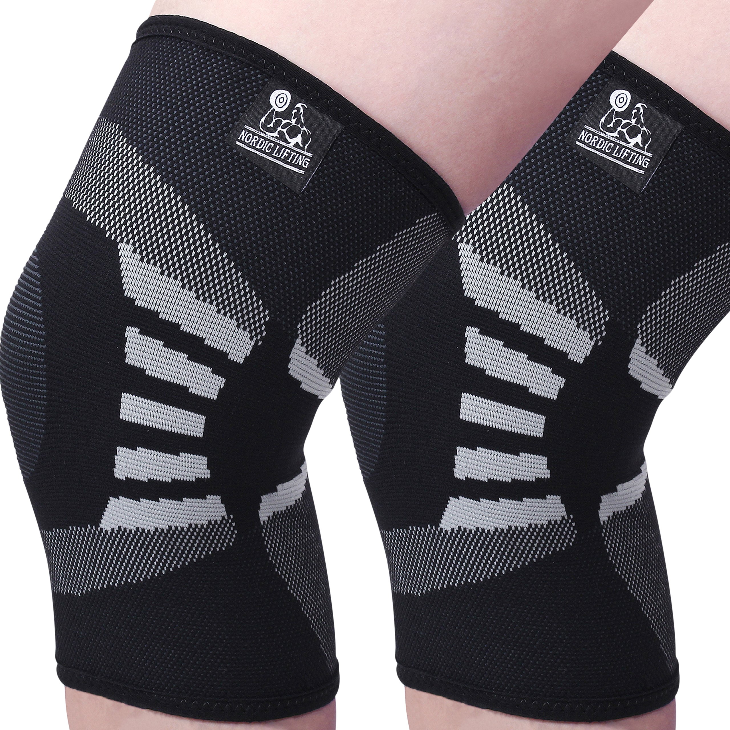 Knee Compression Sleeves (1 Pair) - Support for Arthritis Prevention & Recovery (X-Large, Grey)