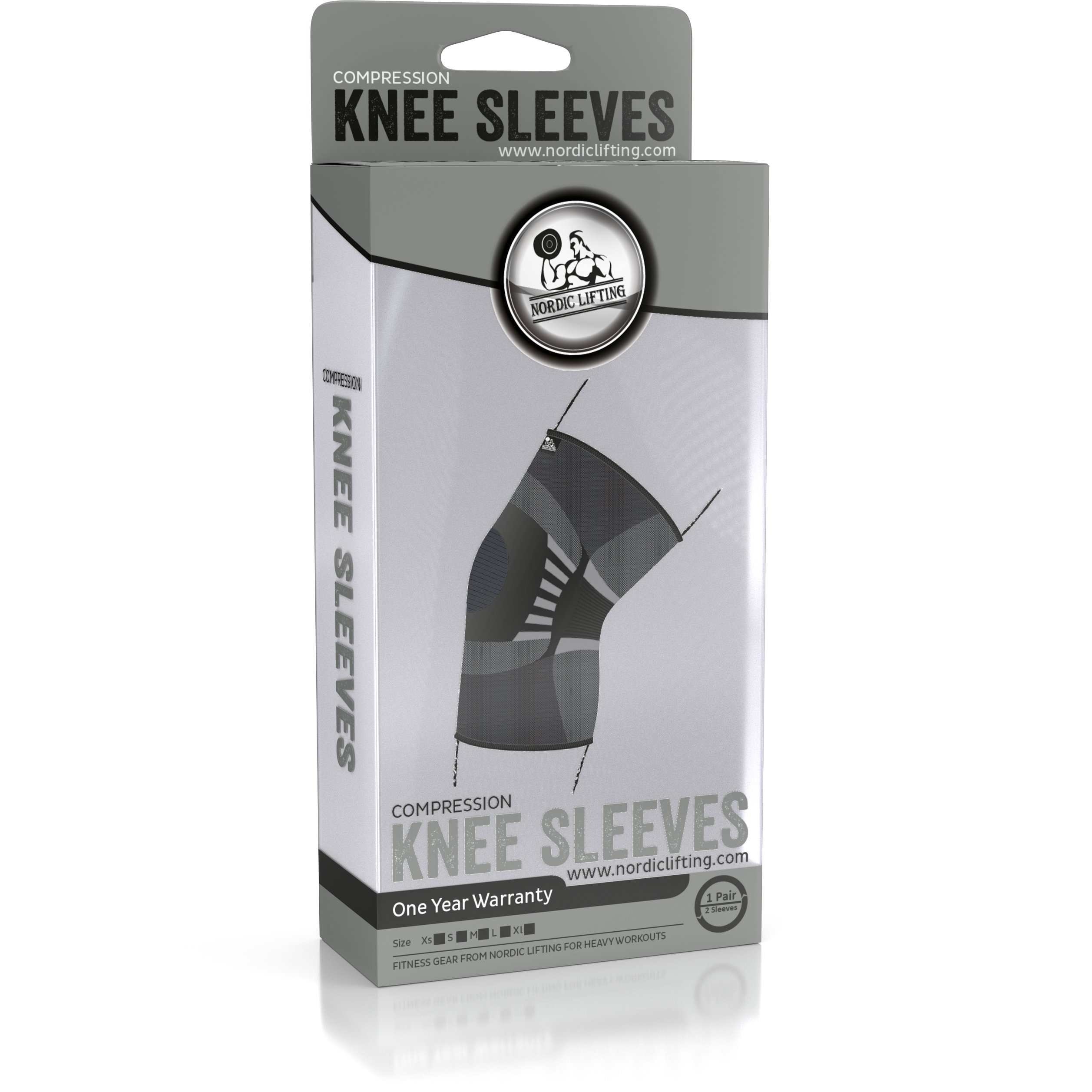 Knee Compression Sleeves (1 Pair) - Support for Arthritis Prevention & Recovery (X-Large, Grey)