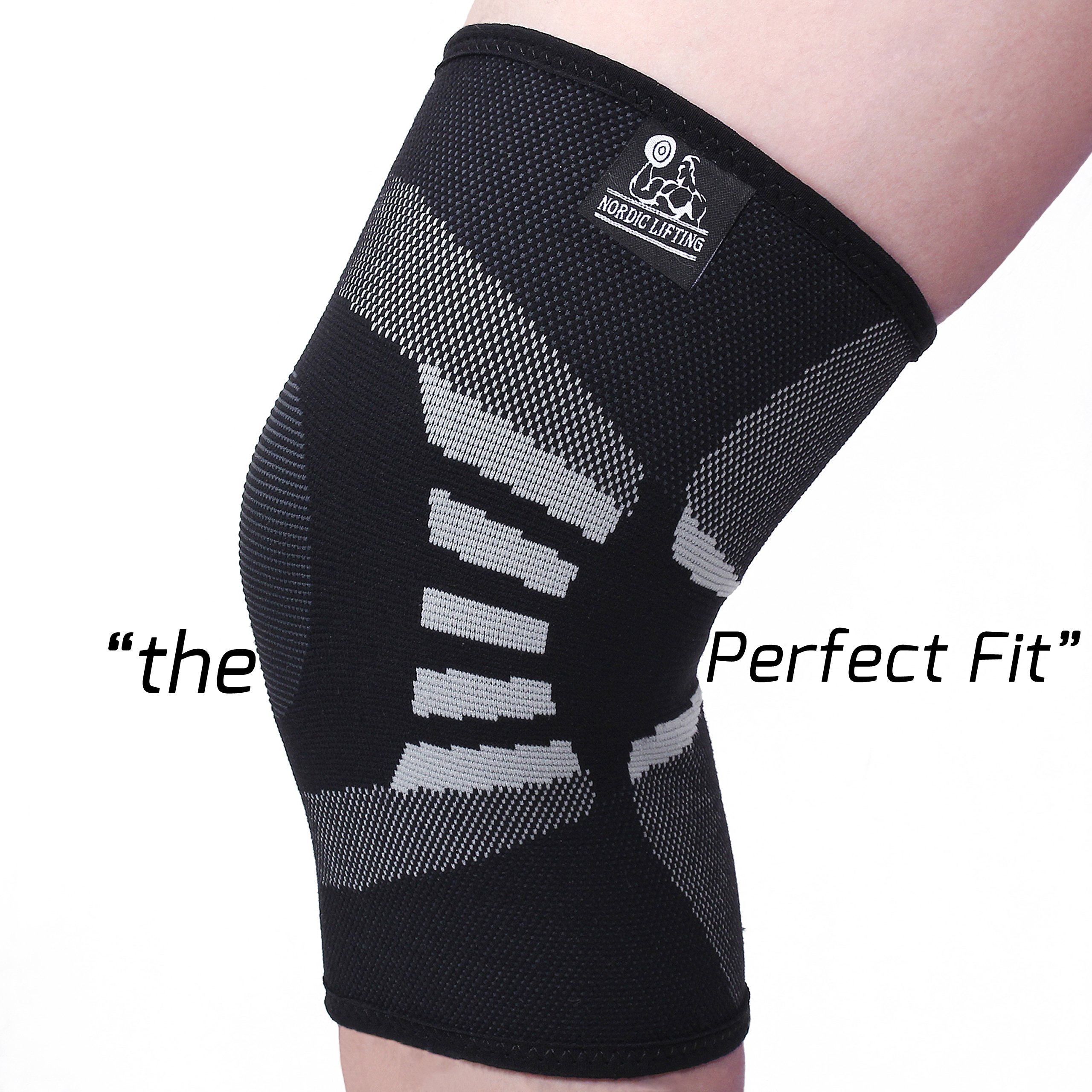 Knee Compression Sleeves (1 Pair) - Support for Arthritis Prevention & Recovery (X-Large, Grey)