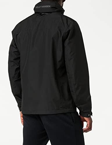 Helly Hansen Men's Dubliner Waterproof Windproof Breathable Rain Coat Jacket, 990 Black, Large