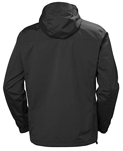 Helly Hansen Men's Dubliner Waterproof Windproof Breathable Rain Coat Jacket, 990 Black, Large