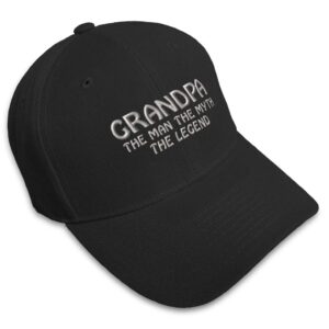 baseball cap grandpa man, myth, legend embroidery family & friends grandfather acrylic hats for men women strap closure black design only