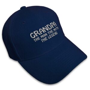 baseball cap grandpa man, myth, legend embroidery family & friends grandfather acrylic hats for men women strap closure navy design only