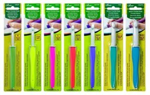 clover amour crochet hooks - set of 7 - for working with thick yarns