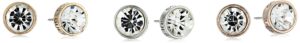 guess "basic" mixed metal crystal trio set stud earrings