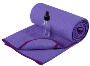 heathyoga hot yoga towel non slip, microfiber non slip yoga mat towel, exclusive corner pockets design, dual-grip, sweat absorbent, perfect for hot yoga, bikram, pilates and yoga mats