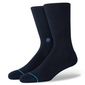 stance icon crew socks (large, dark navy)