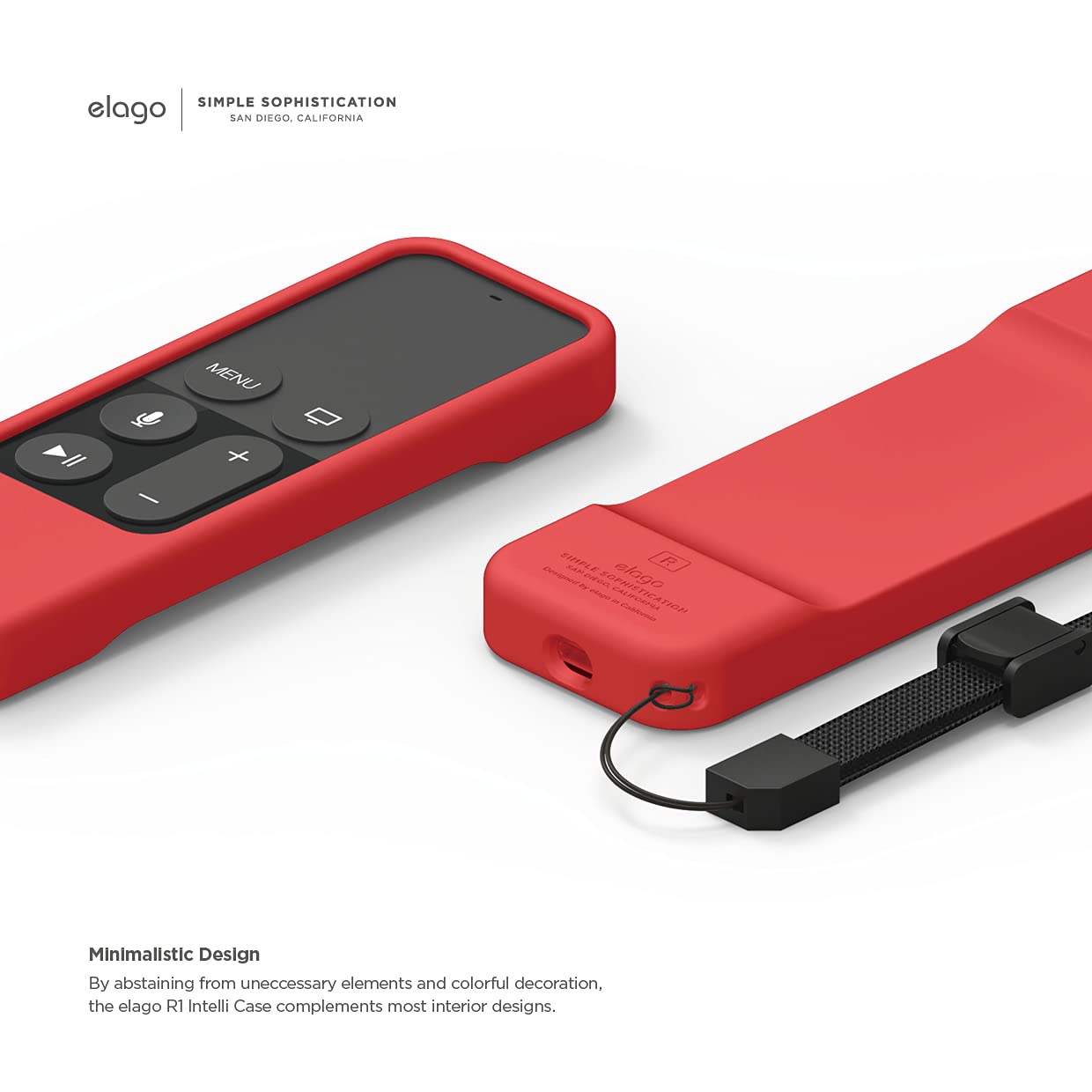 Elago R1 Silicone Case Compatible with Apple TV 4K 4th and 5th Generation Siri Remote Control - Red