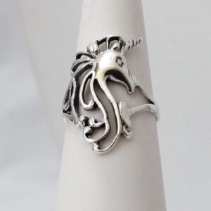 FashionJunkie4Life Sterling Silver Unicorn Ring, Sizes 5-10, Fantasy Fairy Tale Jewelry (10)