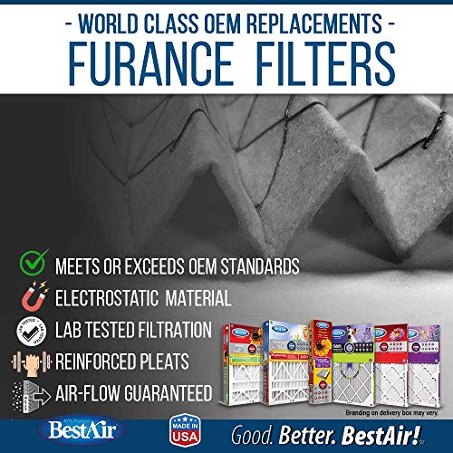 BestAir HW2025-13R AC Furnace Air Filter, 20" x 25" x 4", MERV 13, Removes Allergens & Contaminants, Fits 100%, For Honeywell Models, Pack of 3