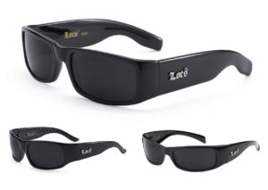 3 pack locs mens black hardcore shades dark lens gangster sunglasses, large