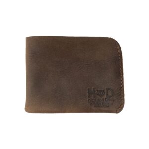 hide & drink, classic slimfold wallet, card organizer holder, travel accessory, full grain leather, handmade (bourbon brown)