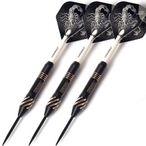 CUESOUL Black Scorpion 20 Grams Steel Tip Darts Set with deluxe PU darts case