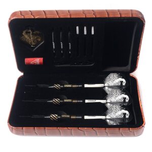 CUESOUL Black Scorpion 20 Grams Steel Tip Darts Set with deluxe PU darts case