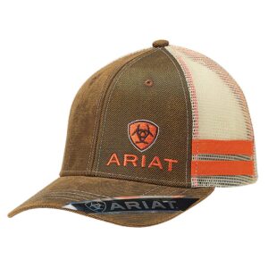 ariat men's oil corner side stripe mesh, brown, one size