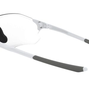 Oakley Men's OO9313 EVZero Path Low Bridge Fit Polarized Rectangular Sunglasses, Matte White/Clear Black Iridium Photochromic, 38 mm