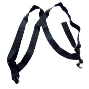 holdup black 1 1/2" hip-clip style under-ups suspenders for men with the patented composite plastic gripper clasps