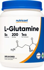 nutricost l-glutamine powder 1 kg - unflavored, non-gmo, gluten free