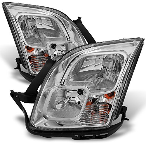 AKKON - For Ford Fusion Clear Chrome Headlights Head Lamps Driver Left + Passenger Right Side Replacement Pair