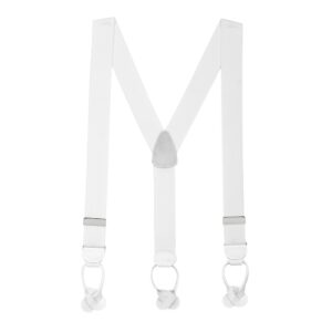 suspender store solid color suspenders - 1.5-inch wide elastic - y-back - button - many colors & 4 sizes including big & tall