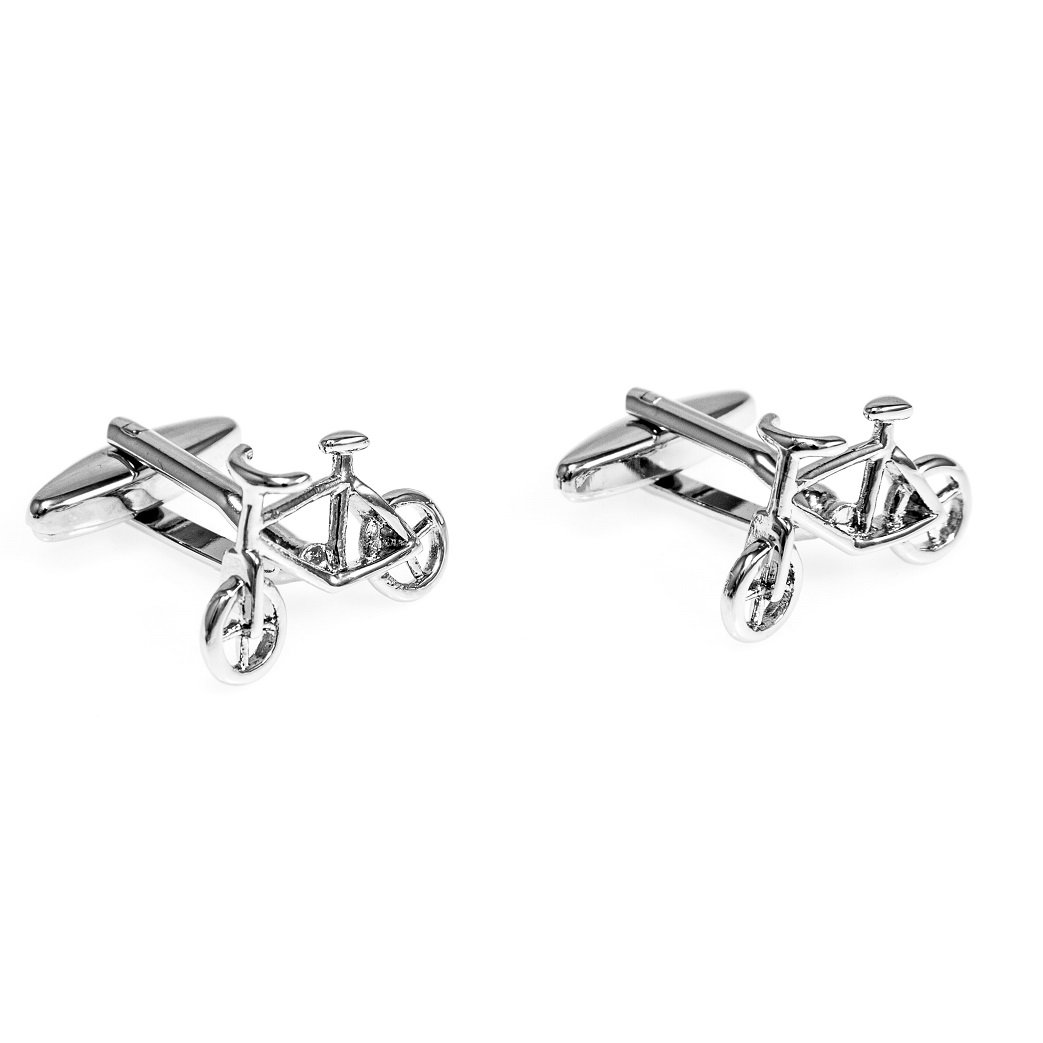 MRCUFF Bicycle Bike Cycling Cyclists Pair Cufflinks in a Presentation Gift Box & Polishing Cloth