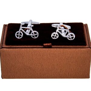 MRCUFF Bicycle Bike Cycling Cyclists Pair Cufflinks in a Presentation Gift Box & Polishing Cloth