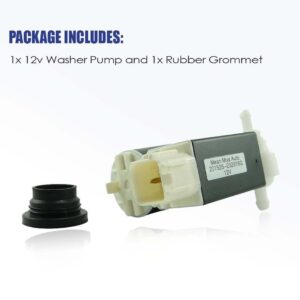 201525-232316G Windshield Washer Pump w/Grommet - Washer Motor Compatible with Hyundai, Kia - Replaces OEM #: 98510-2L100, 98510-25100, 98510-1F100, 98510-2C100, 98510-2V100