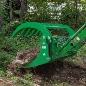 Titan Attachments 60" HD Root Grapple Rake Attachment Fits John Deere Hook and Pin Connection, Recommended for Series 2, 3, and 4 Tractors, Twin 3,000 PSI Cylinders, Carry Rocks, Logs, Brush, Debris