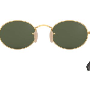 Ray-Ban RB3547N Oval Flat Lens Sunglasses, Gold/G-15 Green, 48 mm