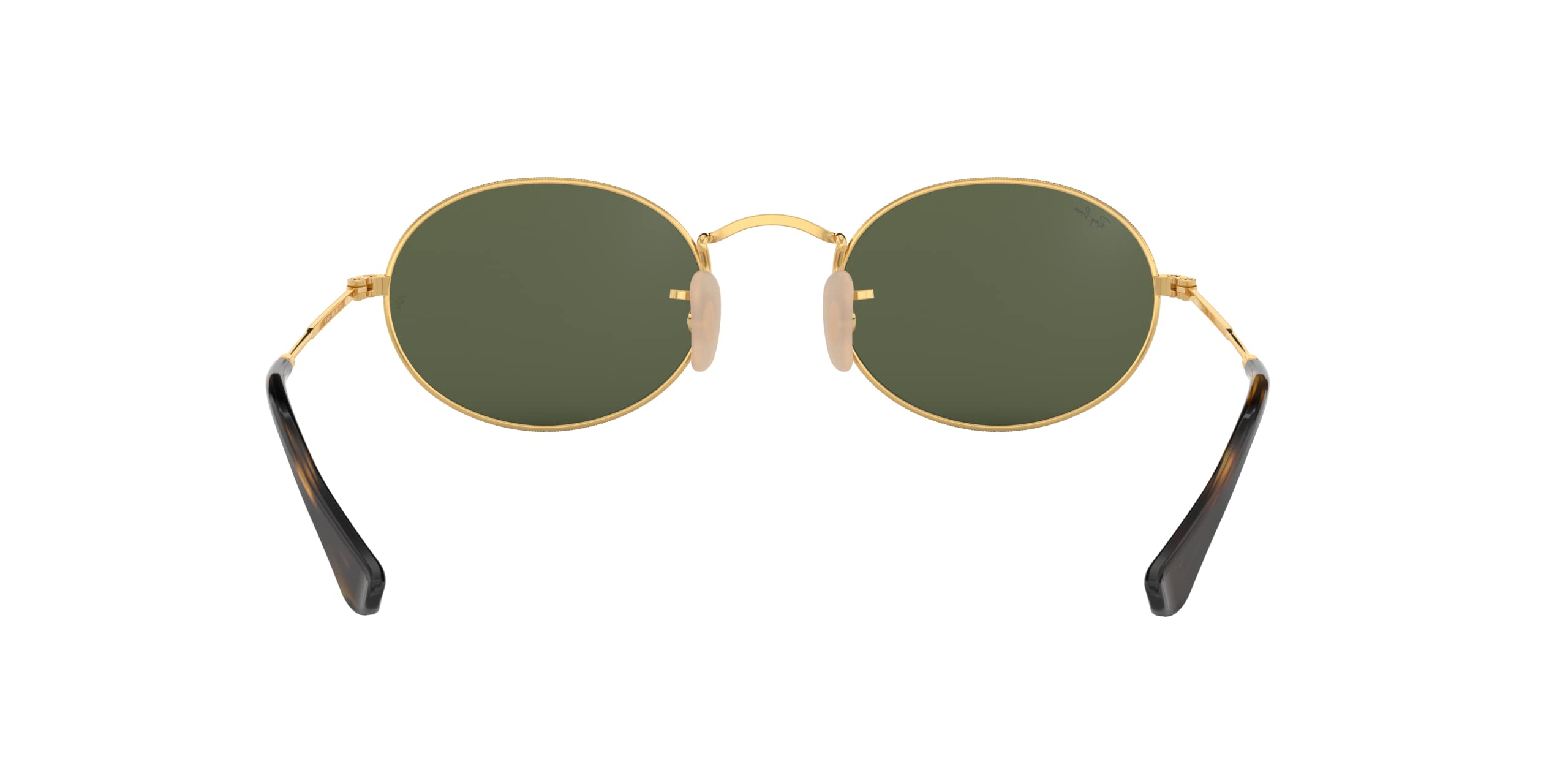 Ray-Ban RB3547N Oval Flat Lens Sunglasses, Gold/G-15 Green, 51 mm