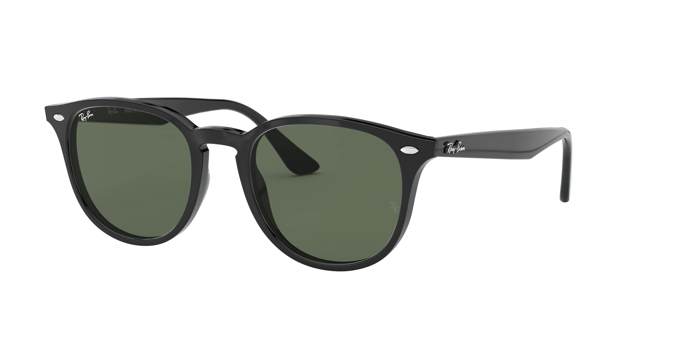 Ray-Ban RB4259 Round Sunglasses, Black/Dark Green, 51 mm