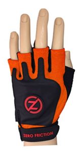 zero friction men's fitness gloves with strap, one size, orange