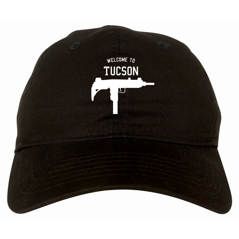 Kings Of NY Welcome to Tucson Uzi Machine Gun City 6 Panel Dad Hat Cap Black