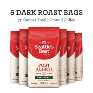 Seattle's Best Coffee Post Alley Blend Dark Roast Ground Coffee | 12 Ounce Bags (Pack of 6)