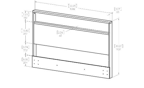 South Shore Holland Headboard with Shelf, Full/Queen 54/60-Inch, Gray Oak