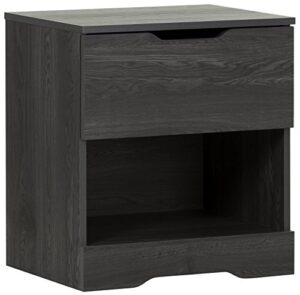 south shore trinity 1-drawer nightstand, gray oak with cut-out handles