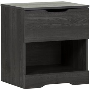 South Shore Trinity 1-Drawer Nightstand, Gray Oak with Cut-Out Handles