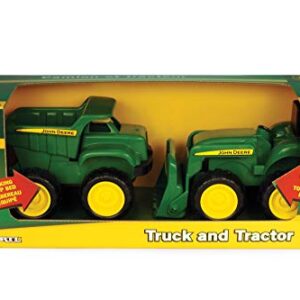 John Deere Sandbox Toys - Includes Dump Truck Toy and Tractor Toy with Loader, Kids Outdoor Toys - Easter Gifts for Kids, Frustration Free Packaging ,Green, Ages 18 Months and Up, 2 Count ( Pack of 1)