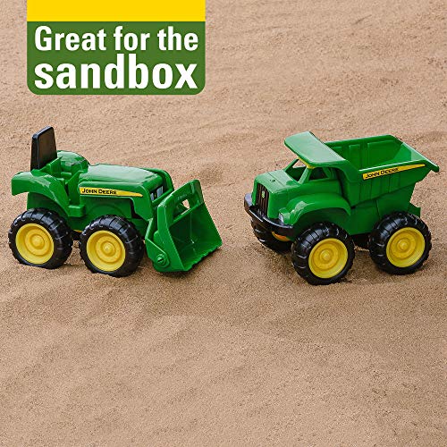 John Deere Sandbox Toys - Includes Dump Truck Toy and Tractor Toy with Loader, Kids Outdoor Toys - Easter Gifts for Kids, Frustration Free Packaging ,Green, Ages 18 Months and Up, 2 Count ( Pack of 1)