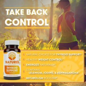 Thyroid Support Complex With Iodine For Energy Levels, Weight Loss, Metabolism, Fatigue & Brain Function - Natural Health Supplement Formula: L-Tyrosine, Selenium, Kelp, Bladderwrack, Ashwagandha, etc