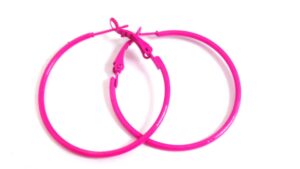 hot pink hoop earrings simple thin hoop earrings 1.5 inch hoop earrings