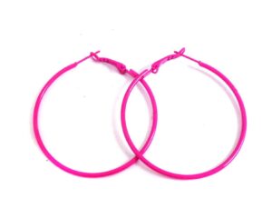 hot pink hoop earrings simple thin hoop earrings 2 inch hoop earrings