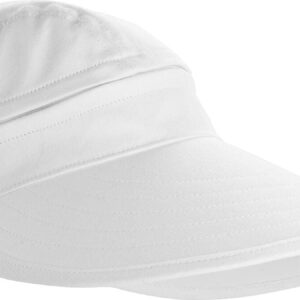 Coolibar UPF 50+ Women's Bel Aire Zip-Off Sun Visor - Sun Protective (One Size- White)