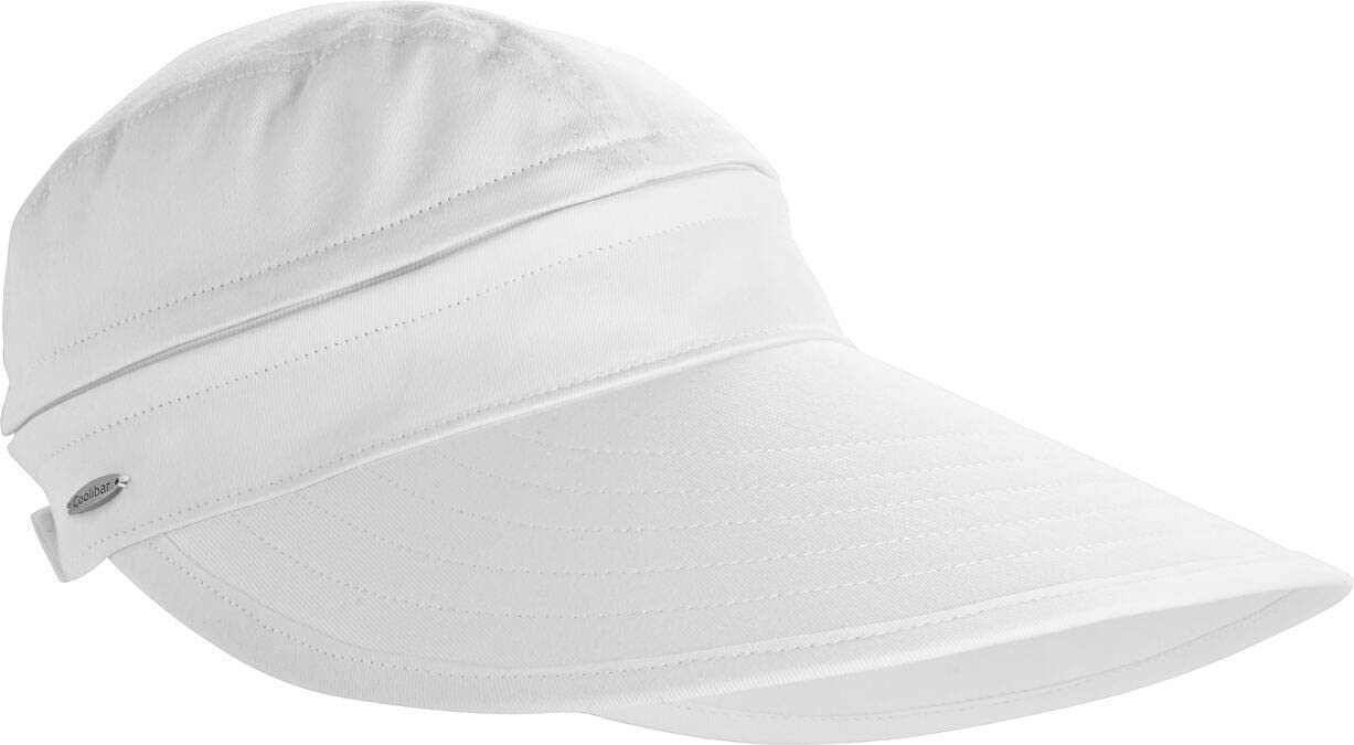 Coolibar UPF 50+ Women's Bel Aire Zip-Off Sun Visor - Sun Protective (One Size- White)