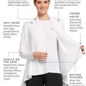 Solbari UPF 50+ Sun Protective Luxe Sun Wrap – Large/X-Large, White